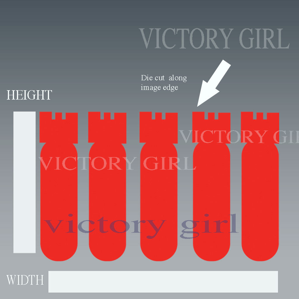Red- Bomb Mission Markings Vinyl Decal Sticker – Victory Girl