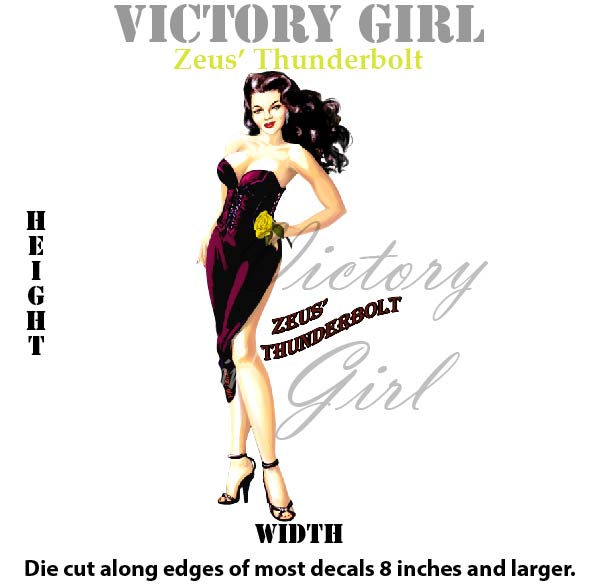 Zeus Thunderbolt Nose Art Vinyl Decal Sticker – Victory Girl