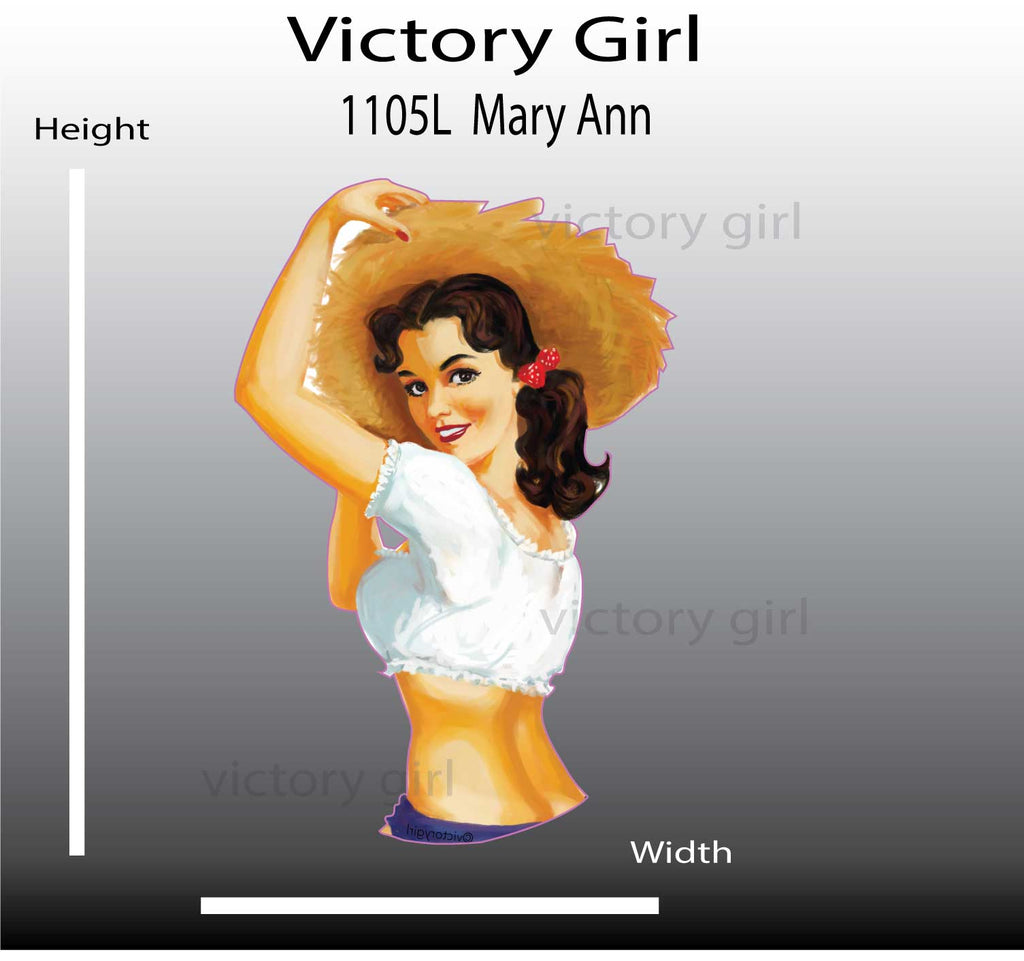 MaryAnn Nose Art Vinyl Decal Sticker – Victory Girl