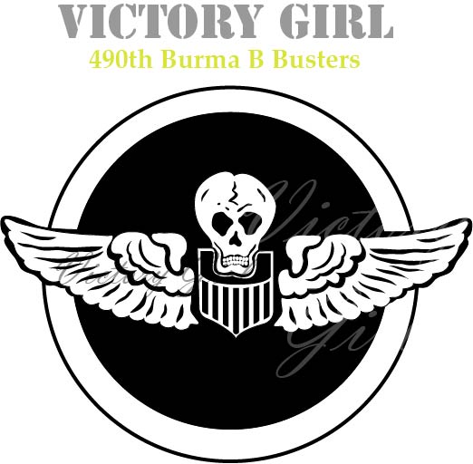 490th BS, 341st BG 'Burma Bridge Busters' Insignia -White on Black Vin ...